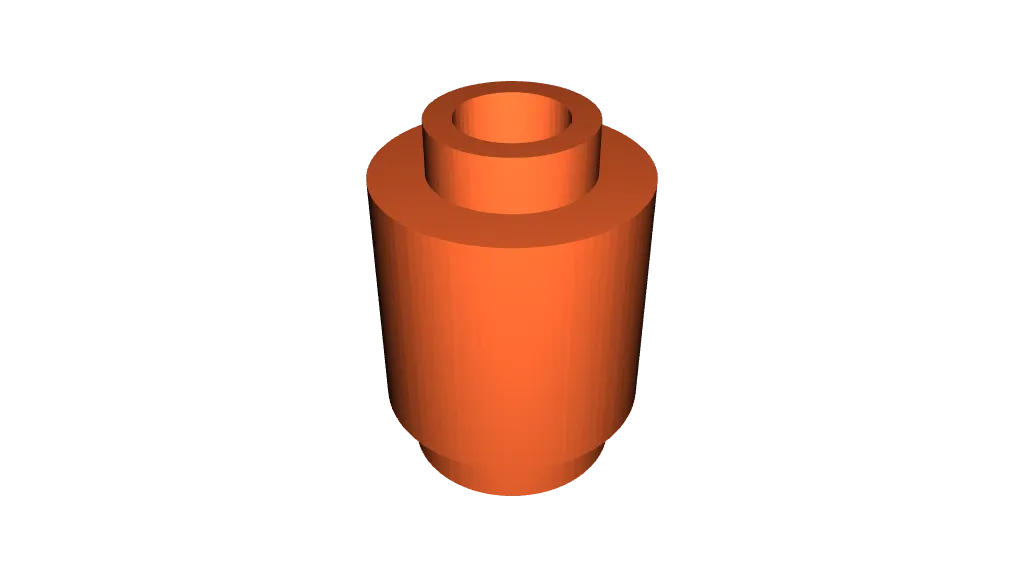 Lego Compatible (3062b.dat) Brick 1 x 1 Round with Hollow Stud by ...