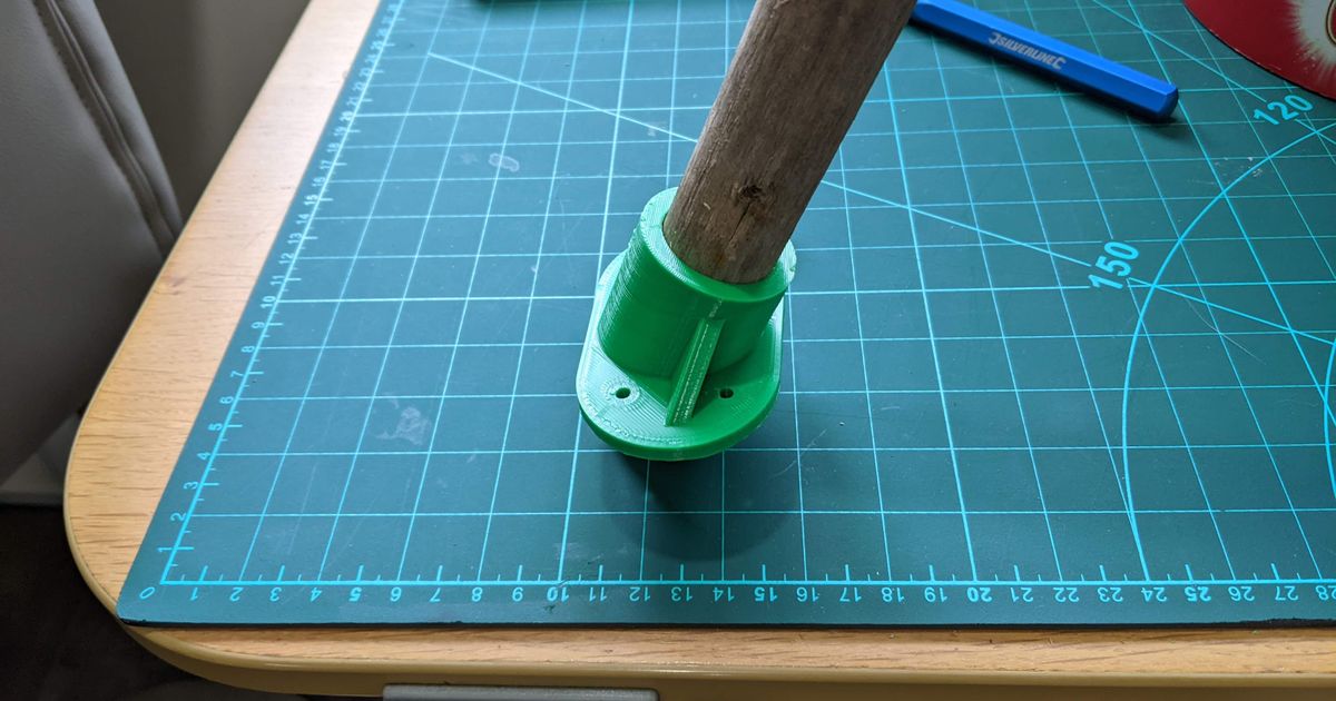 Broom Handle Holder with through hole by Ian Gibbs | Download free STL ...