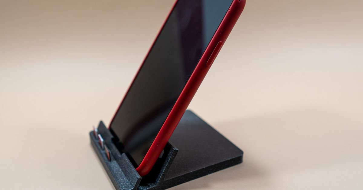 Phone Holder Stand with microSD cards. by Kaspars | Download free STL ...