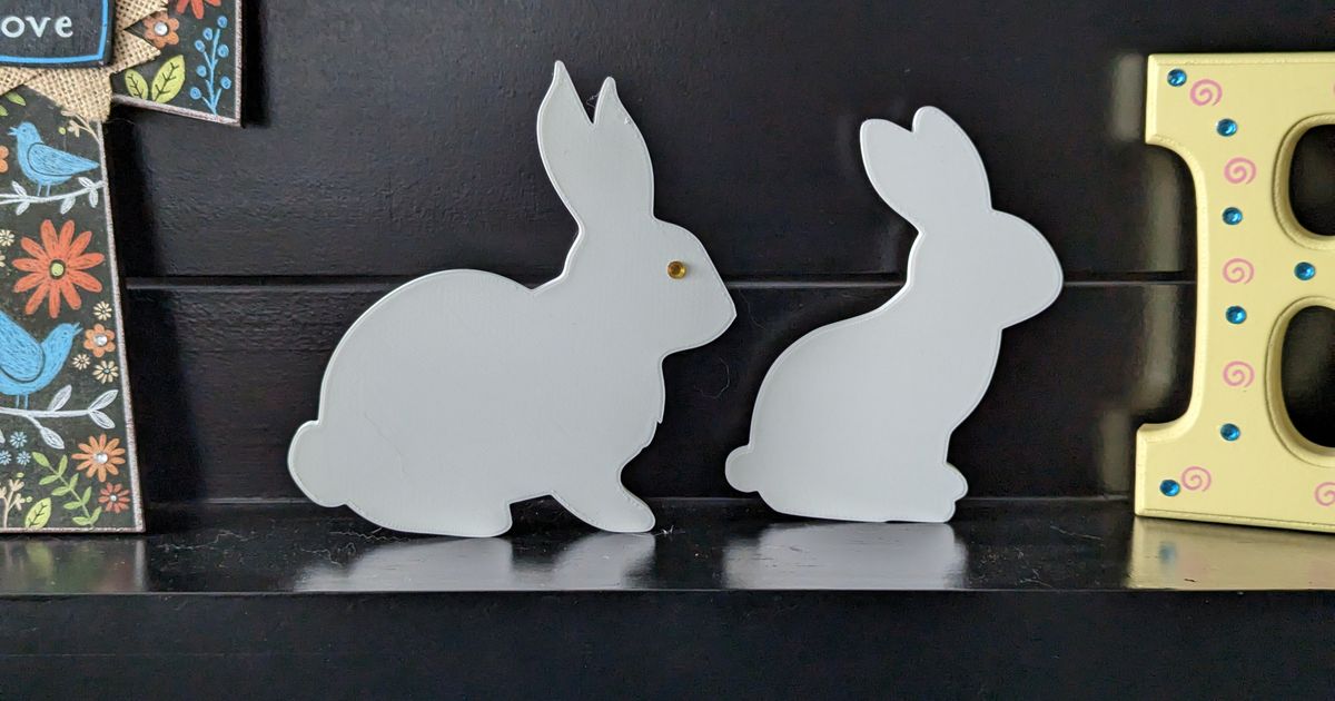 Flat 2D Bunnies with Base by sonnyc | Download free STL model ...