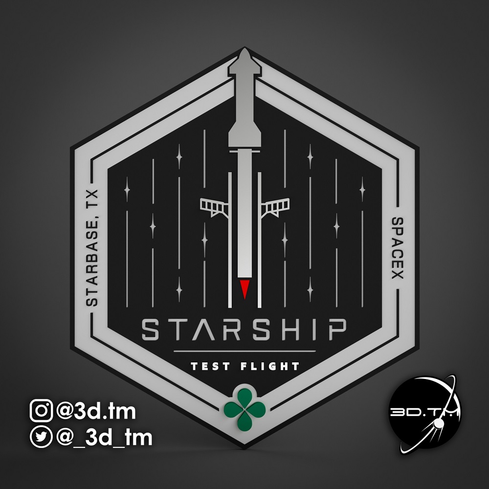 Starship - Flight Test Mission Patch od autora 3d.tm | Stáhněte si ...