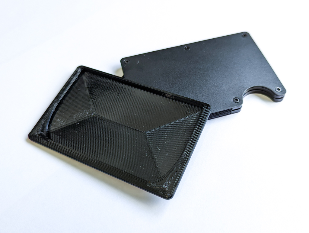 Easy-insert card wallet tray for ridge wallet, holder for keys, notes ...