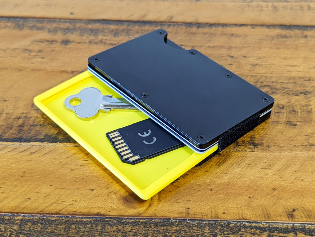 Easy-insert card wallet tray for ridge wallet, holder for keys, cash ...