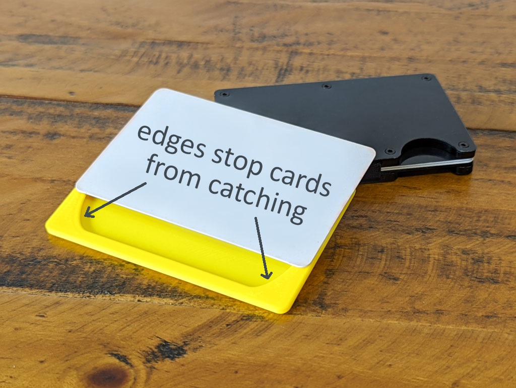 Easy-insert card wallet tray for ridge wallet, holder for keys, cash ...