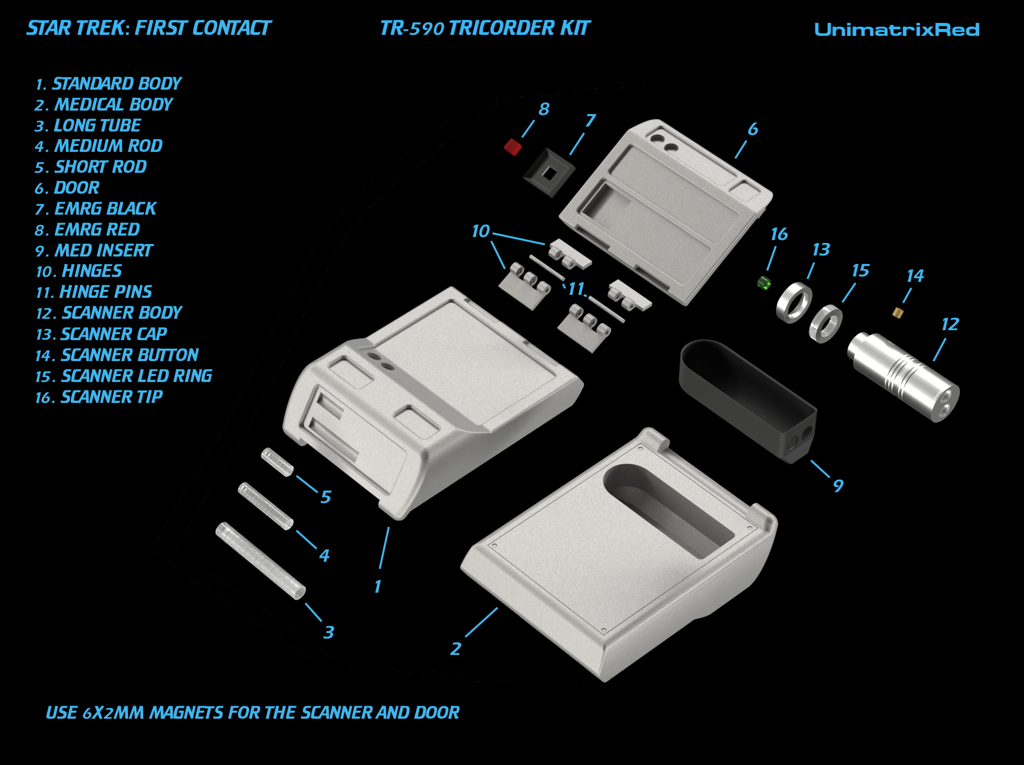 Star Trek TR-590 Tricorder Kit by 𝗨𝗻𝗶𝗺𝗮𝘁𝗿𝗶𝘅𝗥𝗲𝗱🪐🌠 | Download free STL model | Printables.com