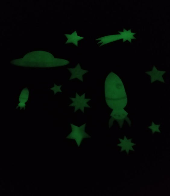 BED STAR SKY (star, comet, ufo, rocket) glow in the dark / Stern, Ufo ...