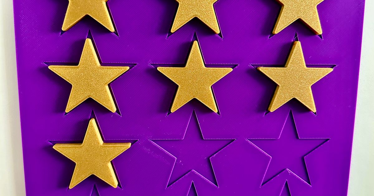Plaque with 12 stars by Andreas | Download free STL model | Printables.com