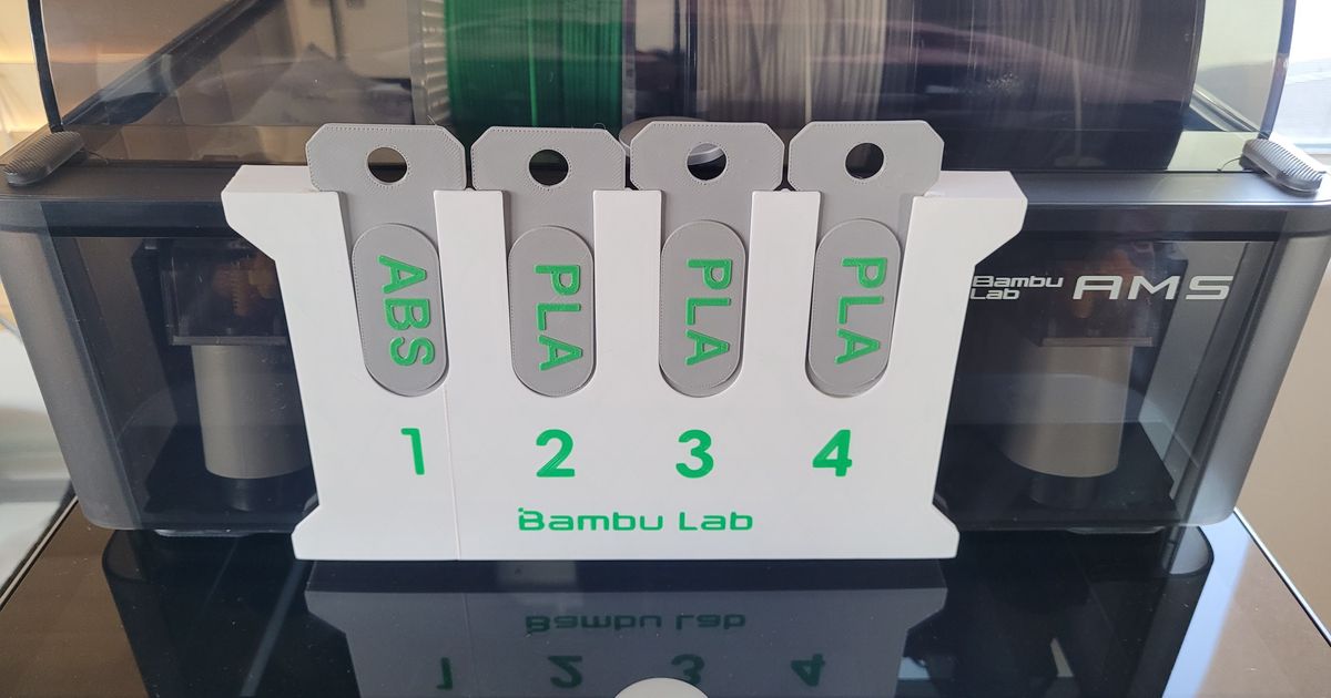 Bambu AMS Filament tag stand remix by ScottE | Download free STL model ...