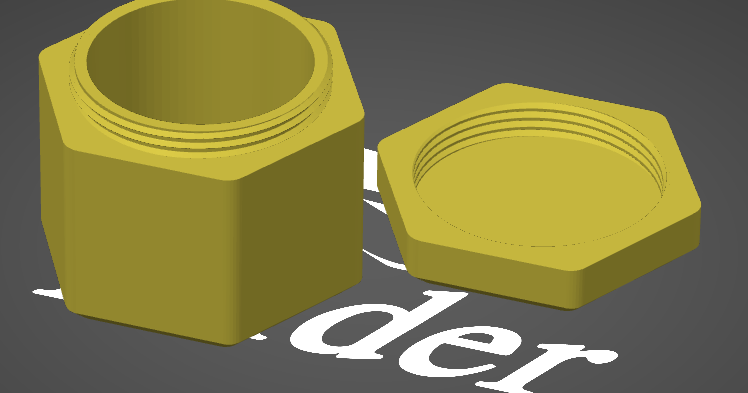 Hexagon box with screw on lid by thefox19 | Download free STL model ...