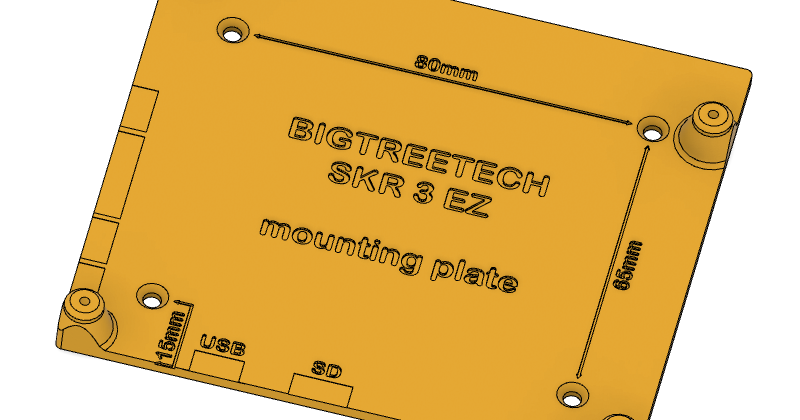 Bigtreetech SKR 3 EZ Mounting Plate by Udo | Download free STL model ...
