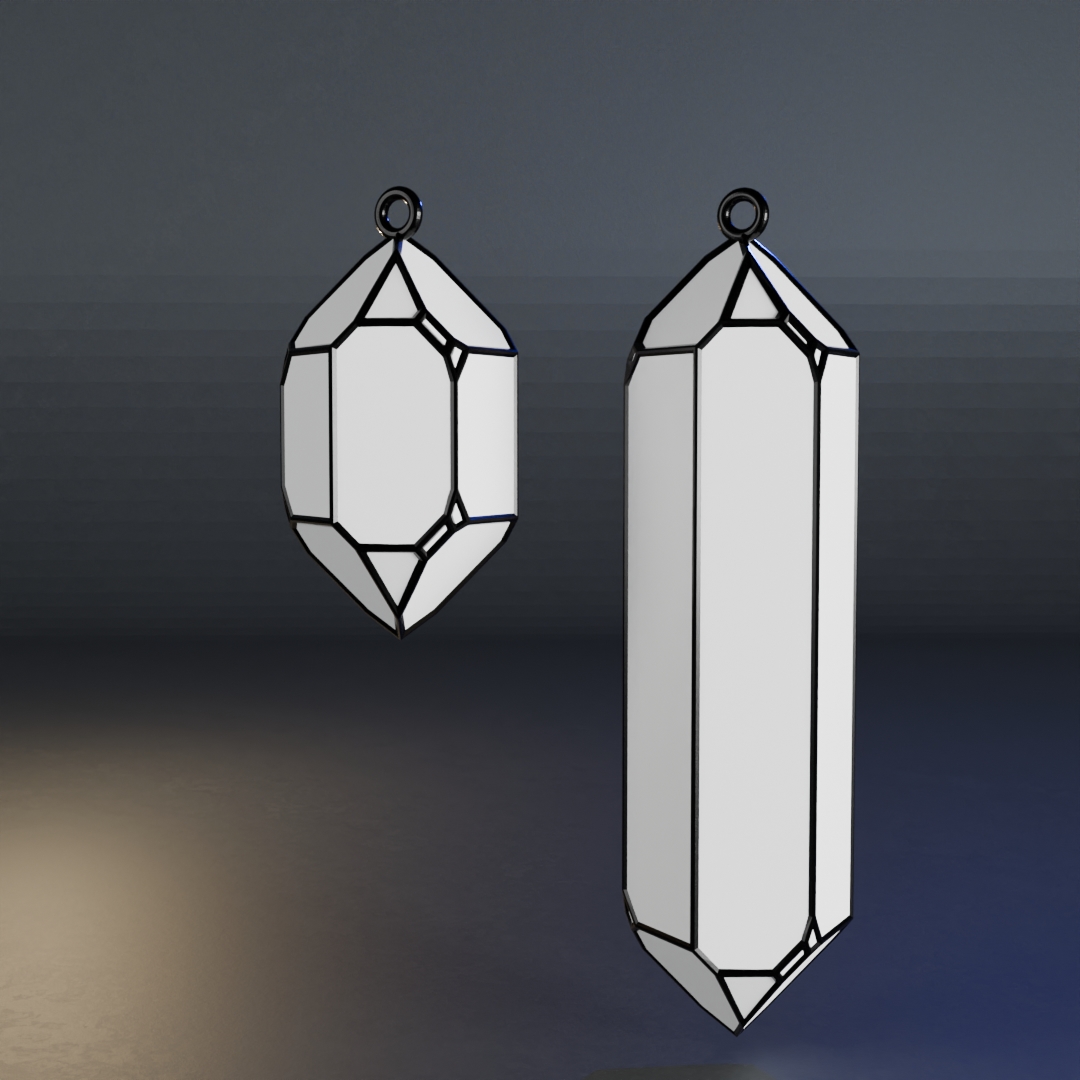 Crystal Pendant - solid, wireframe and combined by Maker81 | Download ...