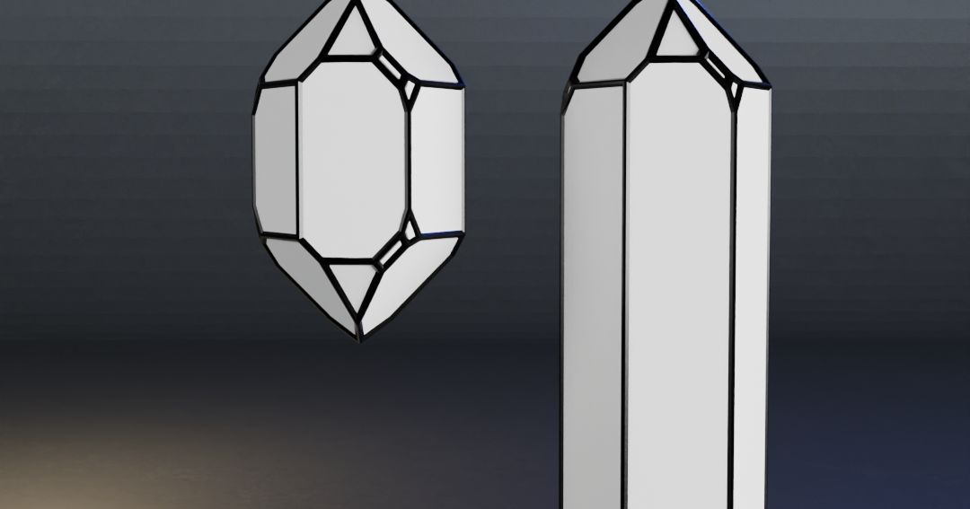 Crystal Pendant - solid, wireframe and combined by Maker81 | Download free STL model ...