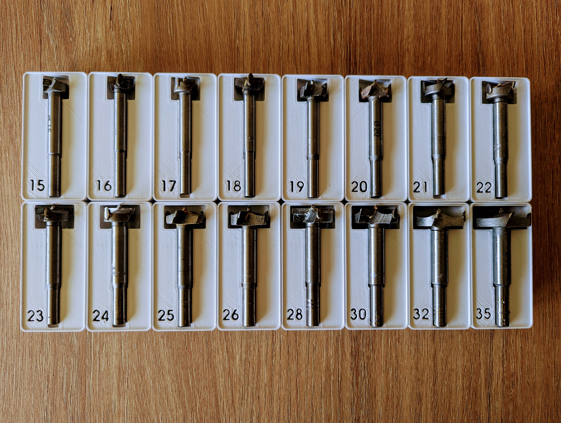 Gridfinity forstner drill bit holders by Barebaric | Download free STL ...