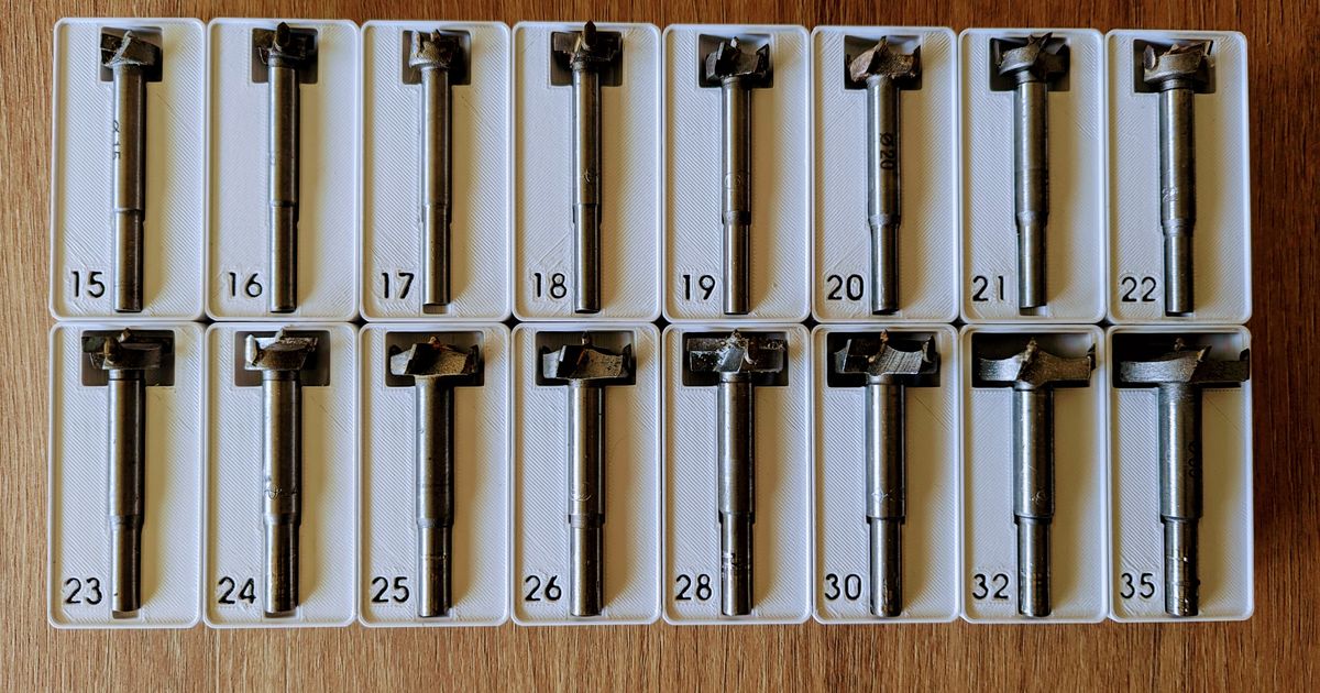 16 Forstner bit, gridfinity toolbox - with magnets Remixed by ...