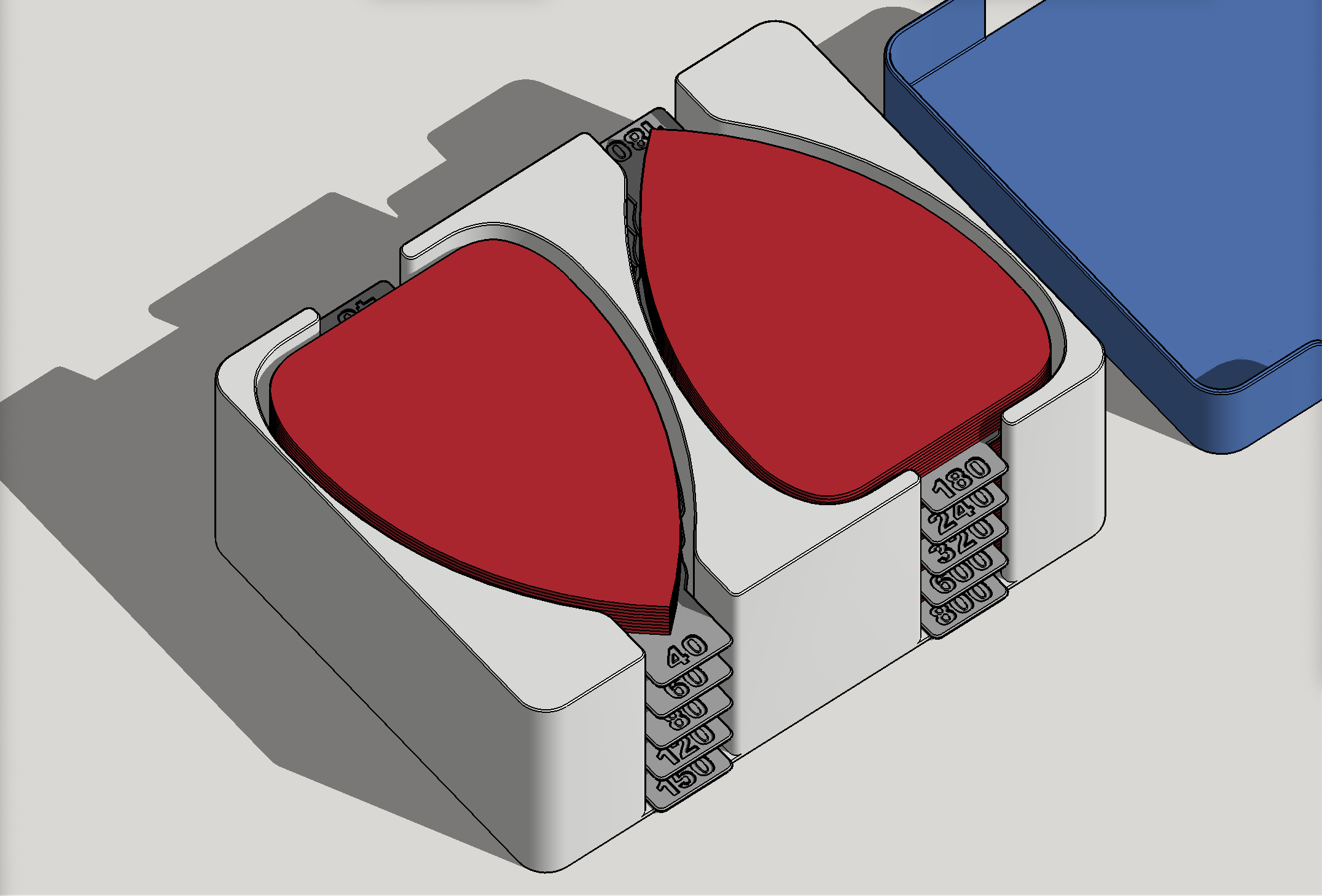 MOUSE SANDING PAPER BOX, LID, and GRIT DIVIDER TABS - DOUBLE BANK ...
