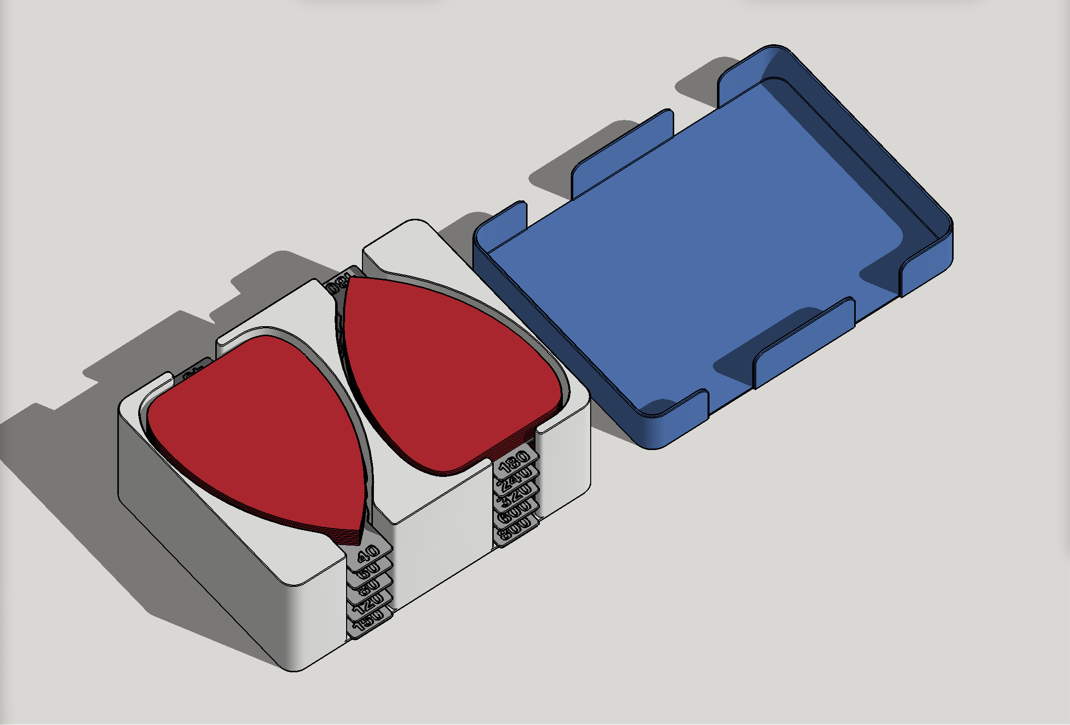 MOUSE SANDING PAPER BOX, LID, and GRIT DIVIDER TABS - DOUBLE BANK ...