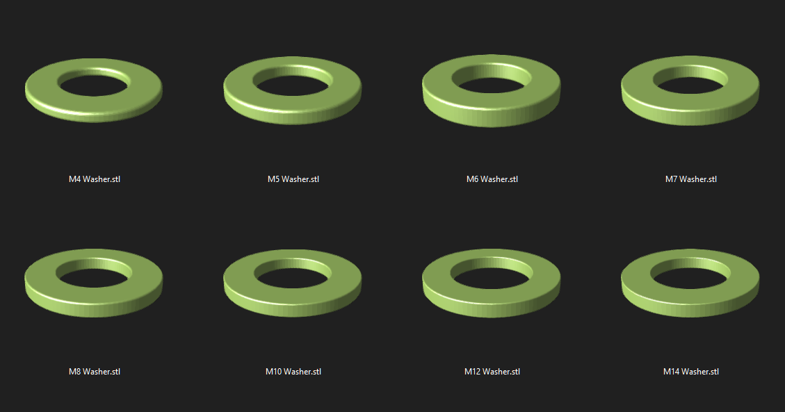 Metric Washer Set by Jer | Download free STL model | Printables.com