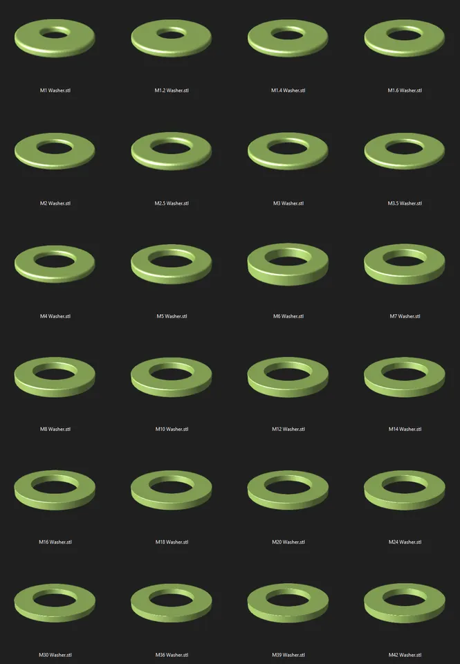 Metric Washer Set by Jer | Download free STL model | Printables.com