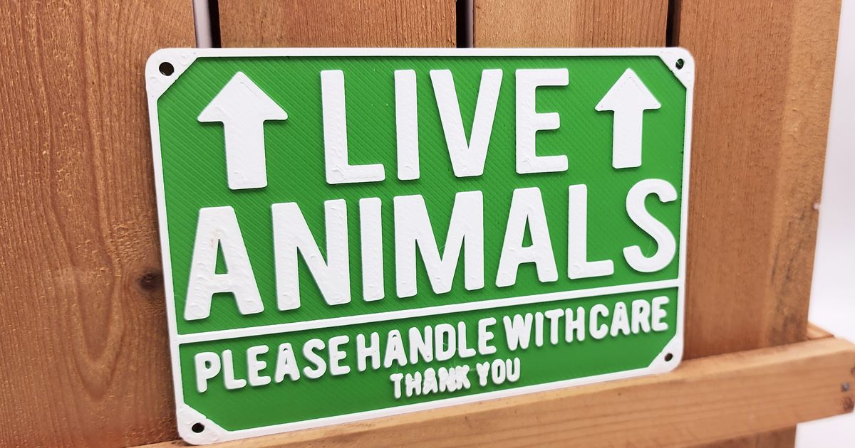 Live Animals Sign 2-Color by Triple G Workshop | Download free STL ...