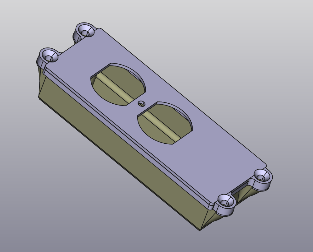 Dual Gang NEMA 5/3 Extension Cord Outlet Receptacle Box by Thing Werks ...