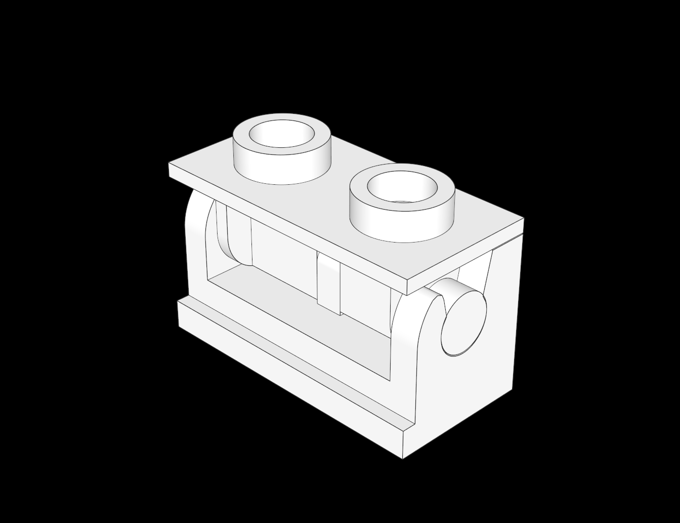 Lego Compatible (3937.dat & 3938.dat) Hinge 1 x 2 Base & Hinge 1 x 2 ...