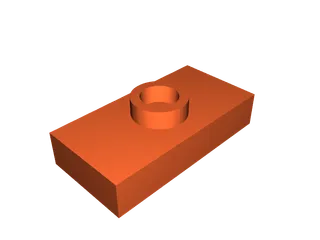 Lego Compatible (3794a.dat) Plate 1 x 2 without Groove with 1 Centre ...