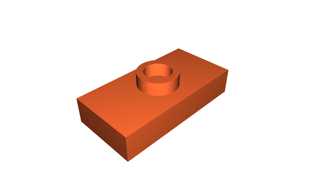 Lego Compatible (3794a.dat) Plate 1 x 2 without Groove with 1 Centre ...