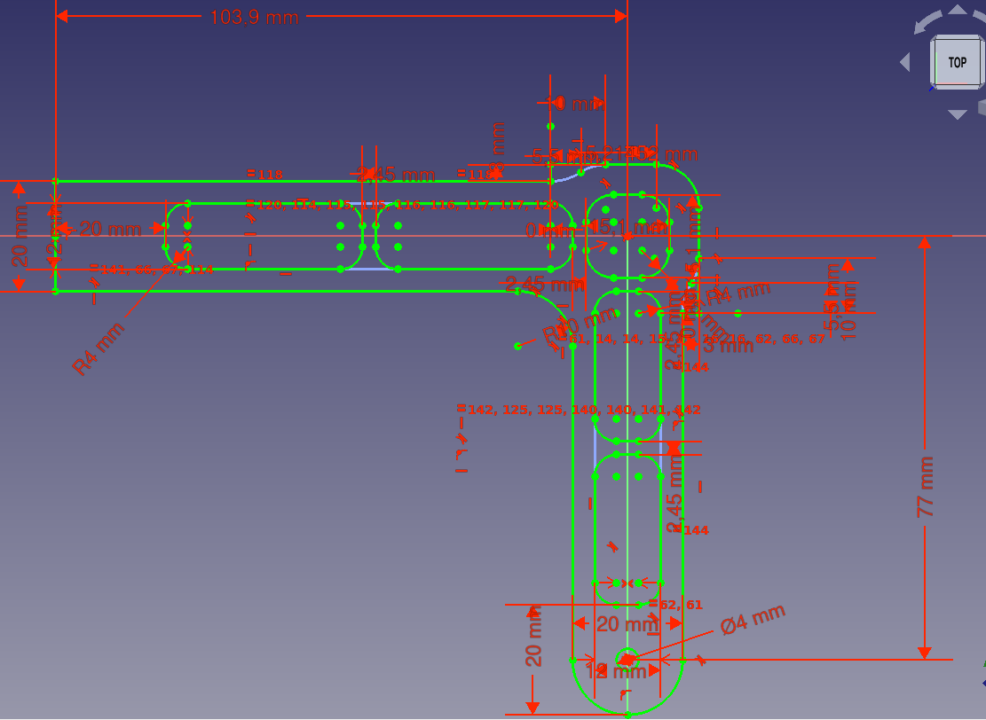 Voron 1.5 Bed Carriage arms redimensionable, 3D model in Freecad by ...