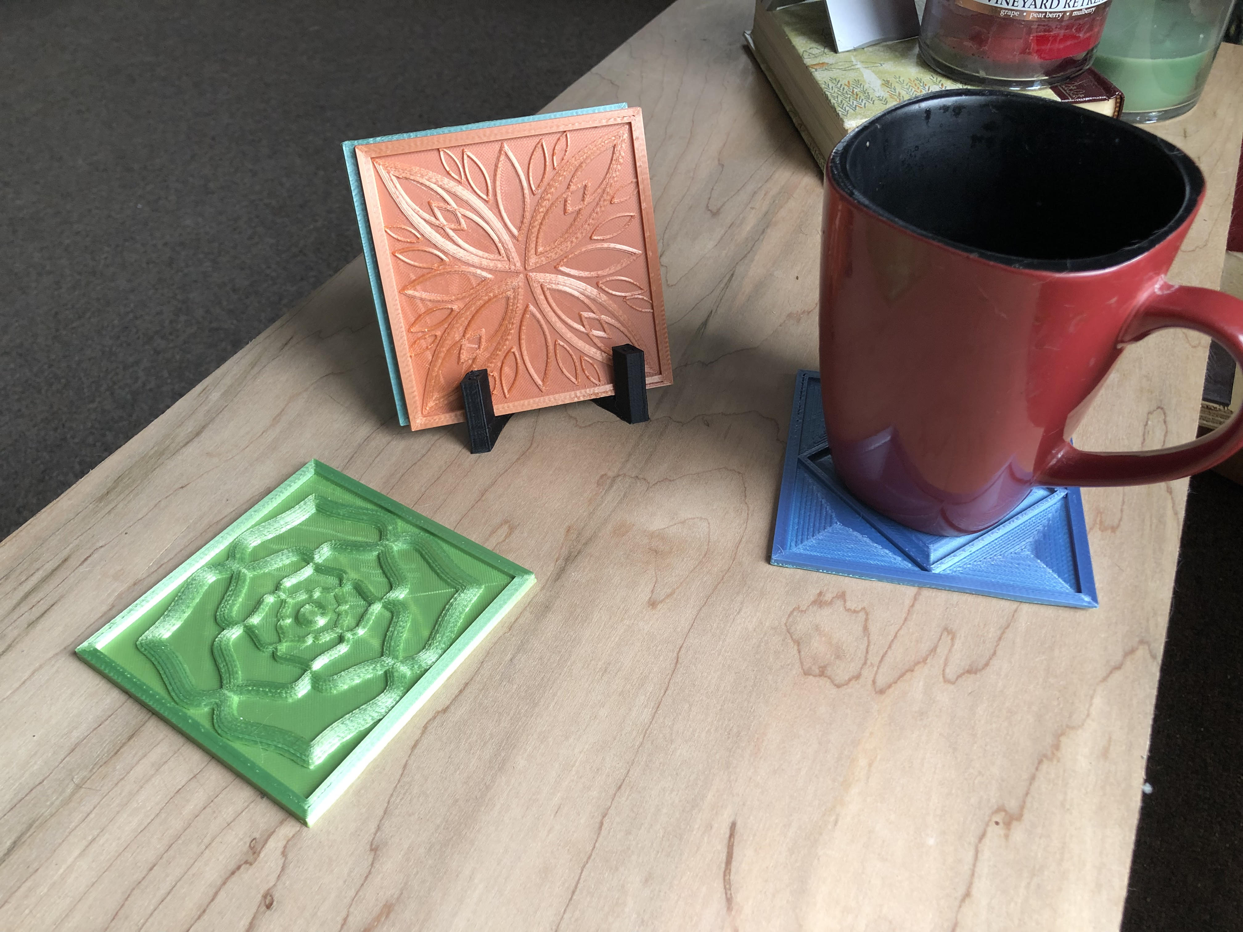Set of 4 Coasters with Stand by phnat | Download free STL model ...