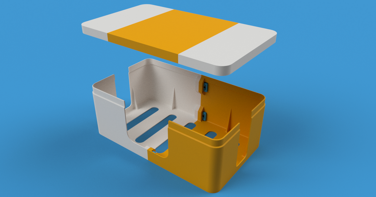 Cable Management Box V2 • Cantilever Clip Fasteners • Fits 12.2"x5"x1 ...