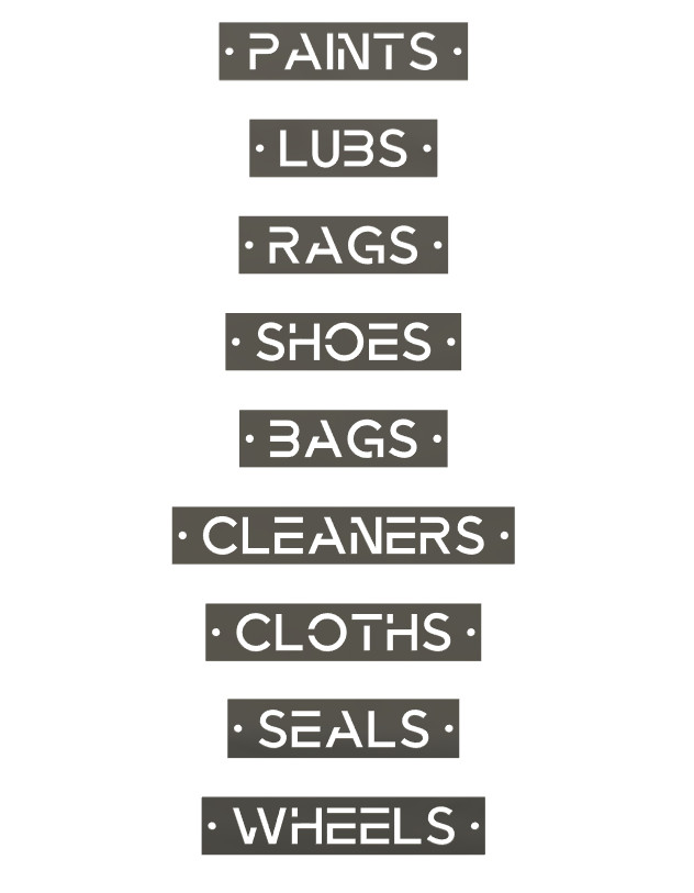 Labels for Garage & Workshop by DickF | Download free STL model ...