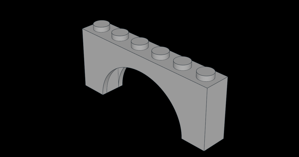 Lego Compatible (3307.dat) Arch 1 x 6 x 2 with Thick Top and Reinforced ...