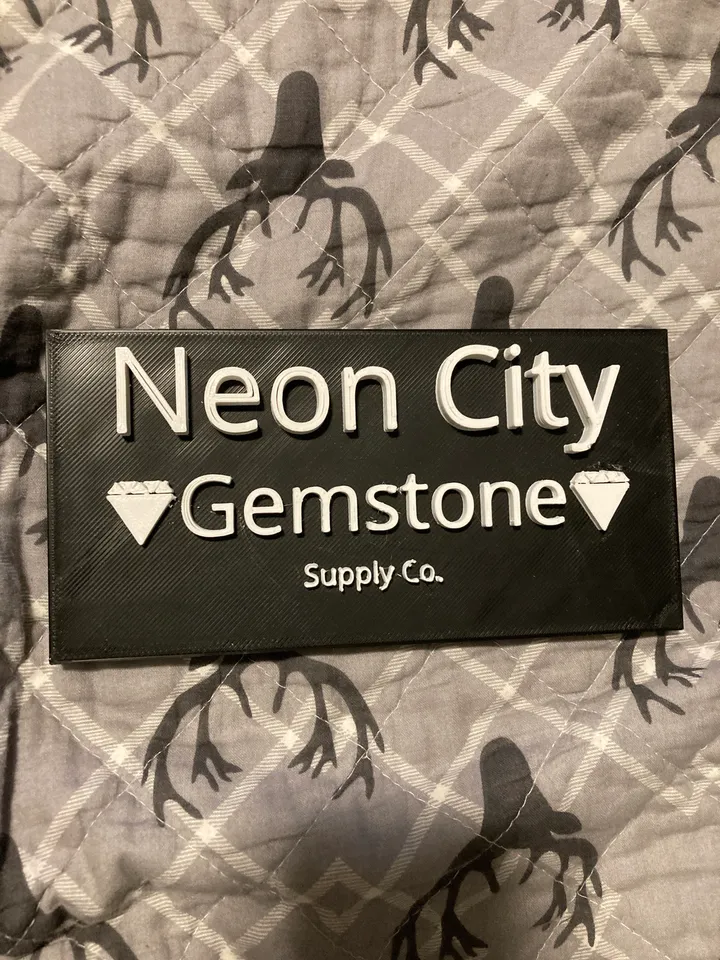 Neon City Gemstone Supply CO. Sign by Stevie 101 | Download free STL ...