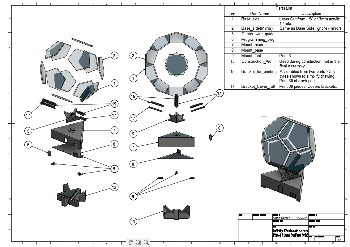 Desktop Sized Infinity Docecahedron by Albert Barber | Download free STL model | Printables.com