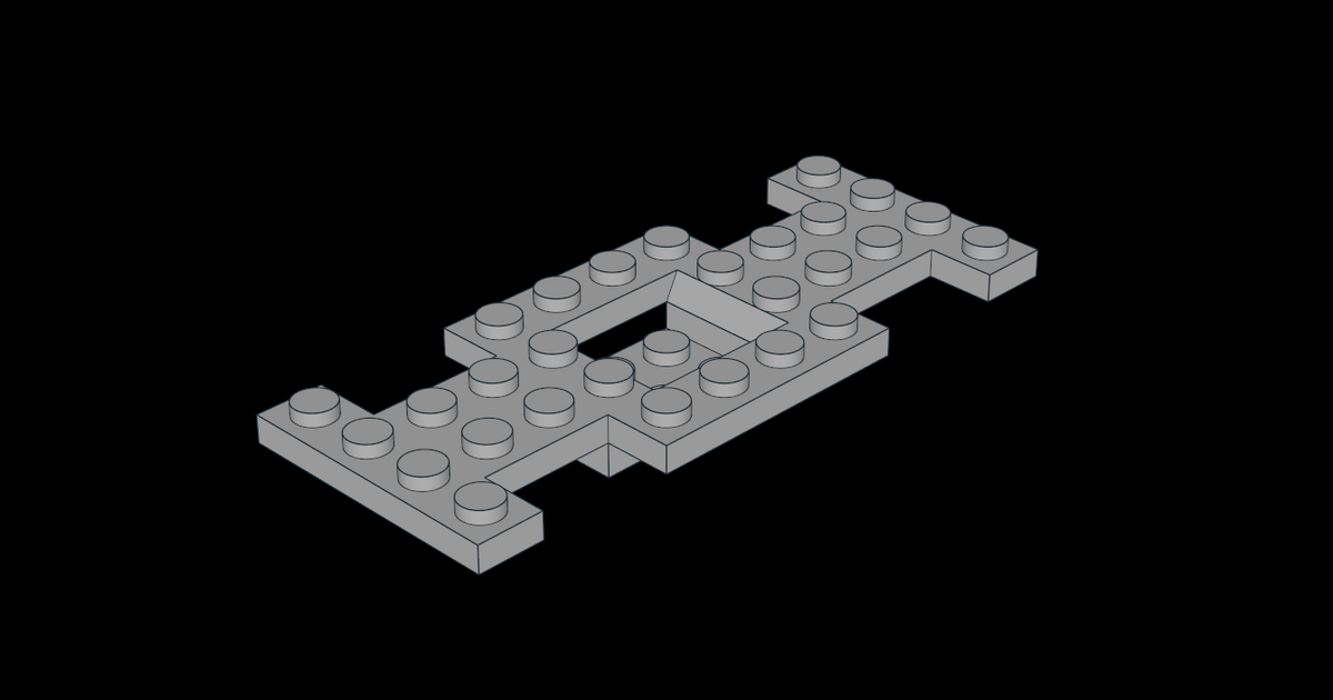 Lego Compatible (4212b.dat) Car Base 4 x 10 x 0.667 with 2 x 2 Center ...