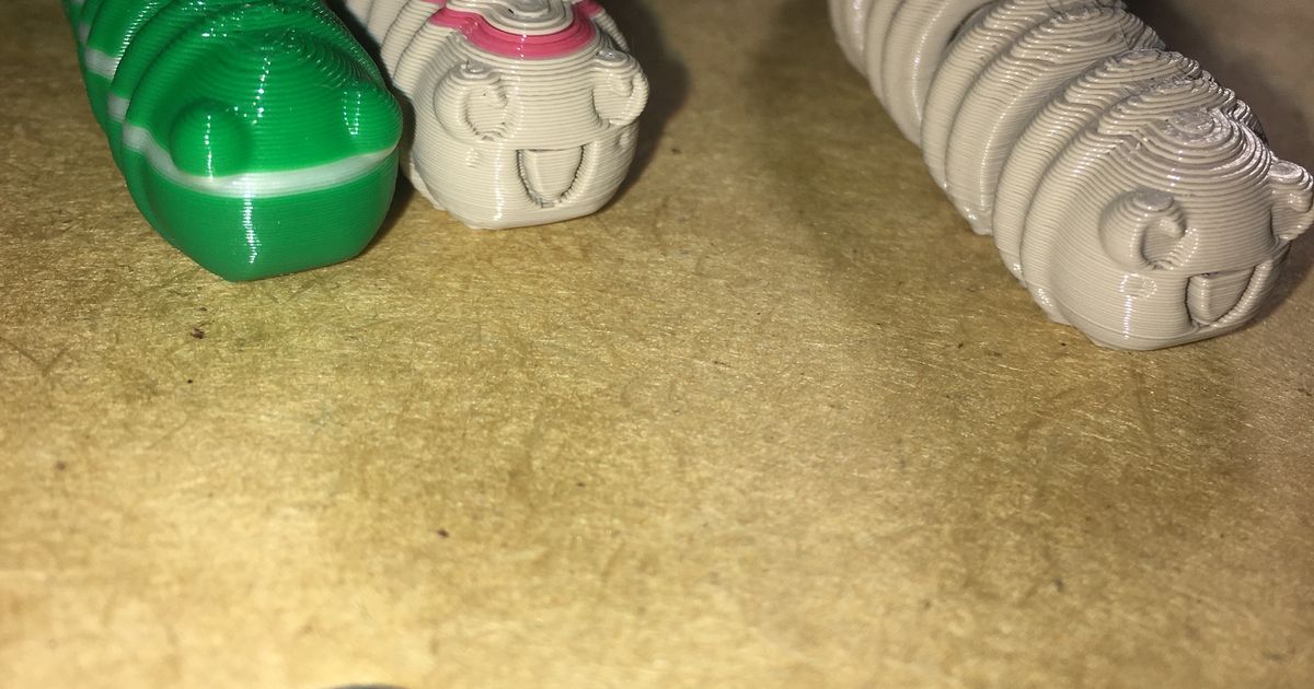 Fidget Worm x2, 20 segment, added emoji expression by NE3D Print3d ...