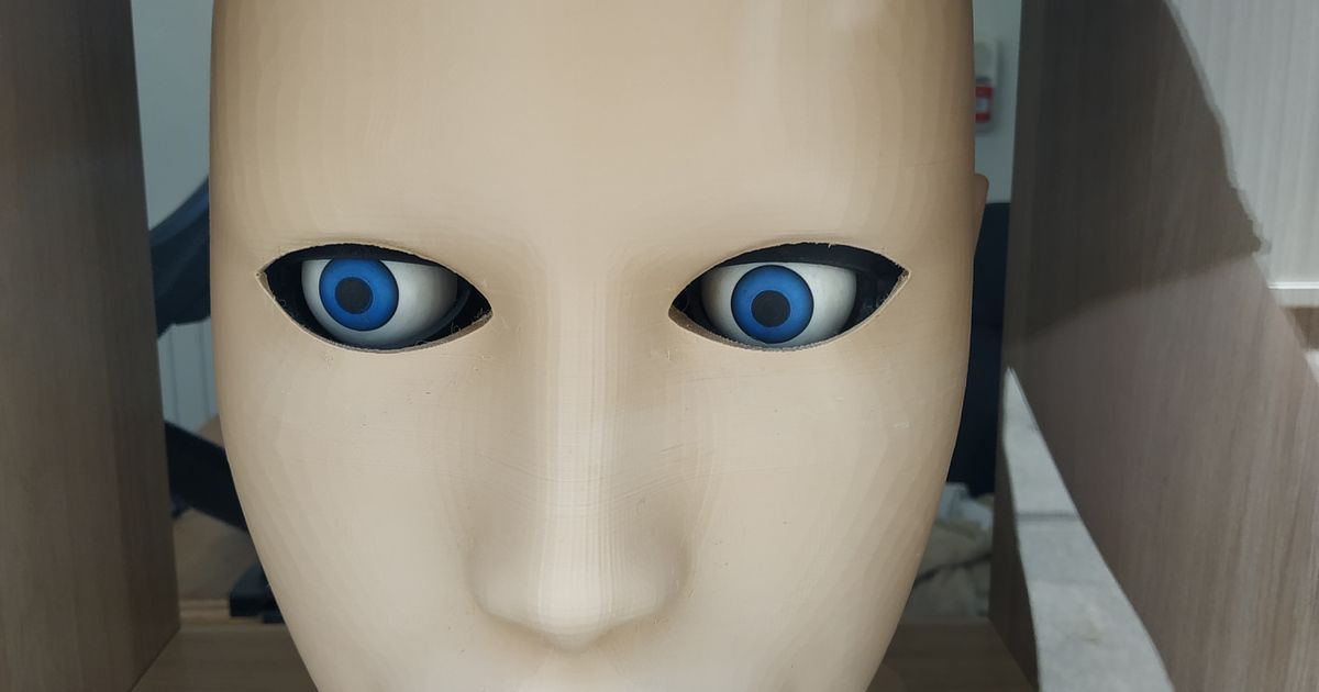 Remix of the Eye animatronic (with creepy human face) by Hephaprint ...