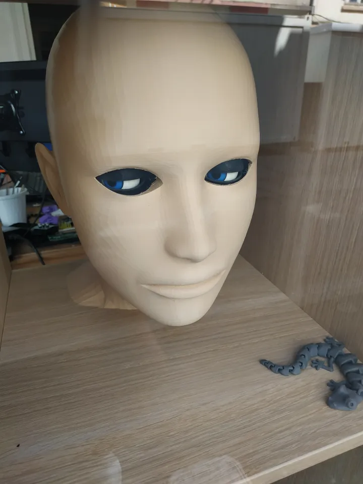 Remix of the Eye animatronic (with creepy human face) by Hephaprint ...