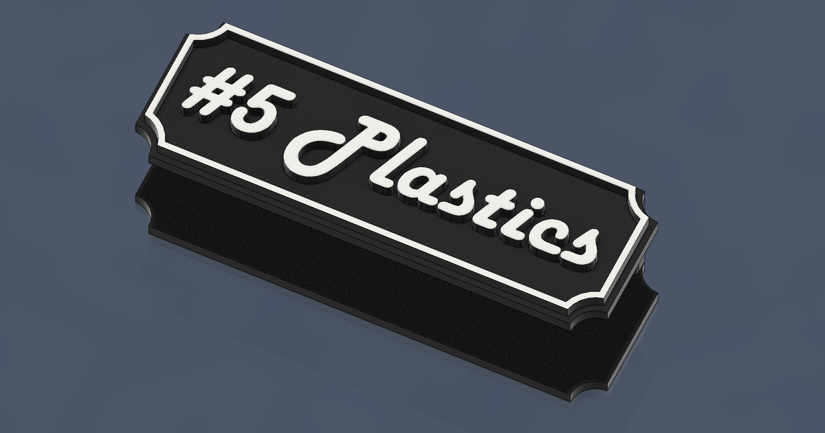 Stylized Label For #5 Plastics by MielkeMaker | Download free STL model ...