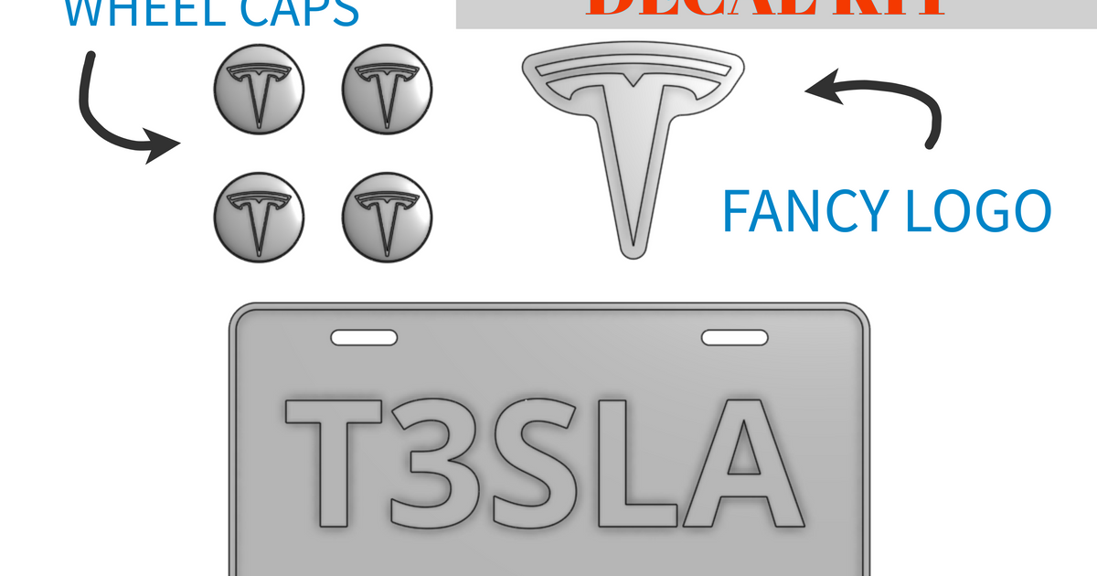 Tesla Stroller Decal Kit (No Supports) by UltraTNT | Download free STL ...