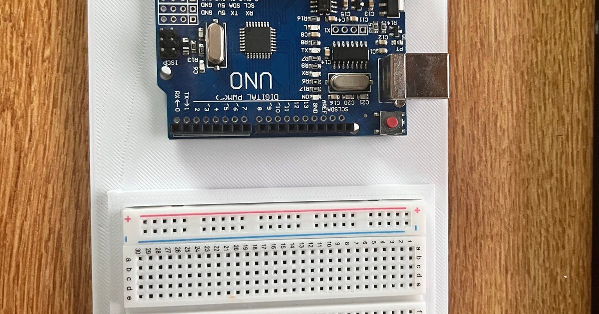 Arduino Uno & Half-Breadboard Holder by Jack Gladowsky | Download free ...