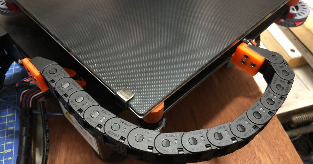 Anycubic Mega S cable-chain brackets for heated bed cable by waz ...