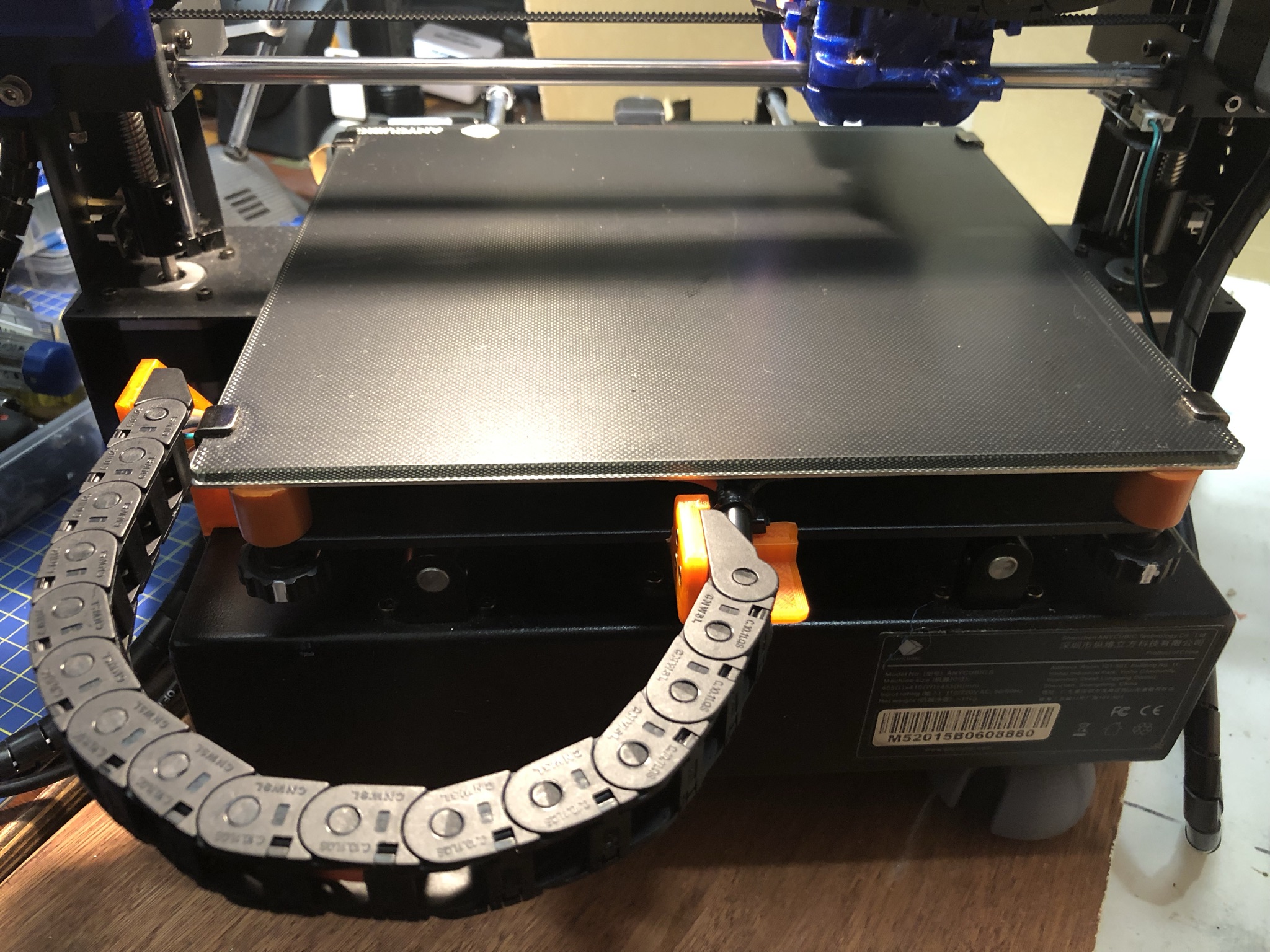 Anycubic Mega S cable-chain brackets for heated bed cable by waz ...