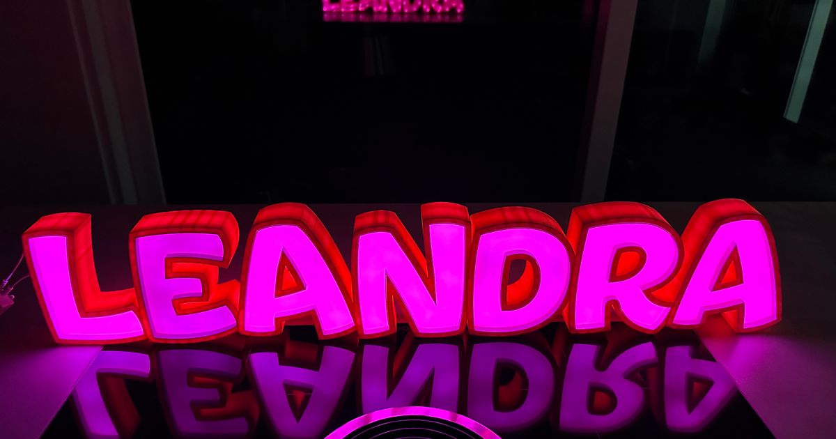 LEANDRA LED- Namenslampe by Tomsen | Download free STL model ...