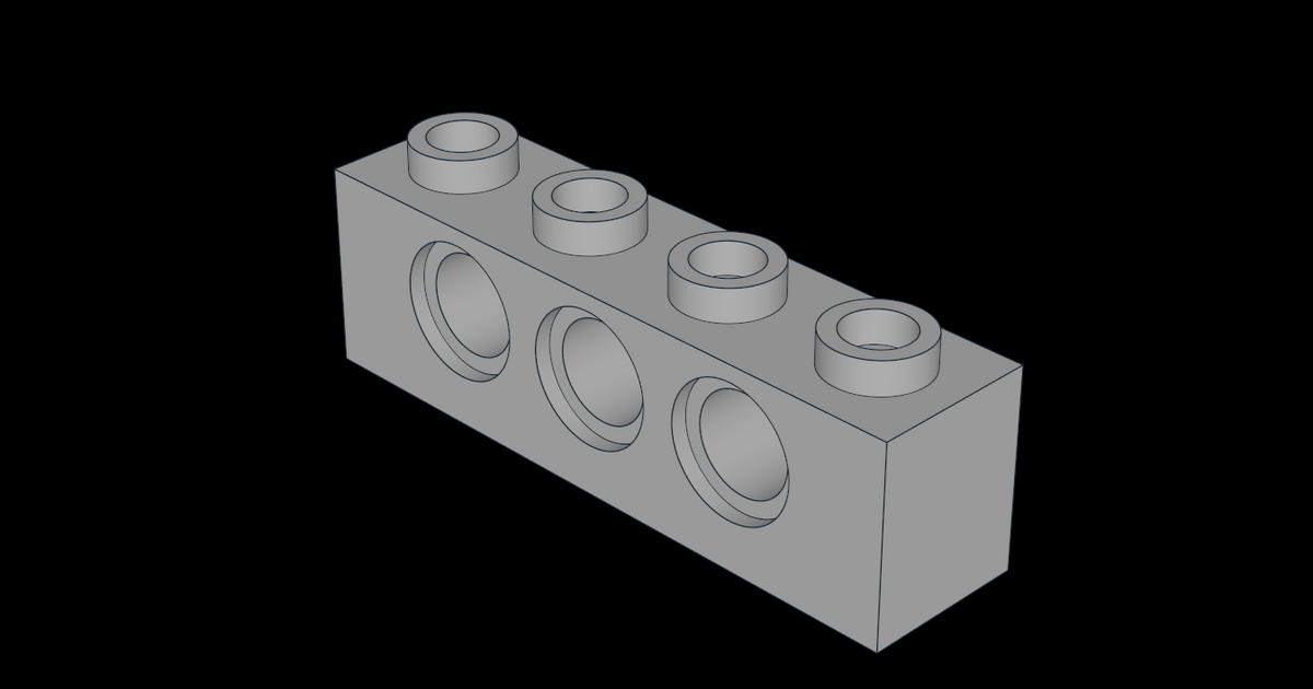 Lego Compatible (3701.dat) Technic Brick 1 x 4 with Holes by thall72 ...