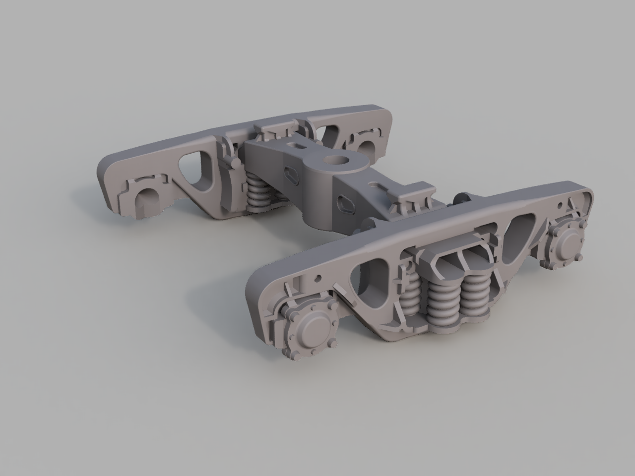 Train bogie model 18-100, H0 scale, HD (for resin) by positron | Download free STL model ...