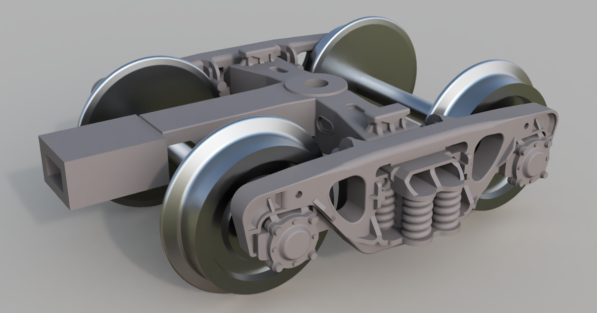 Train bogie model 18-100, H0 scale, HD (for resin) by positron | Download free STL model ...