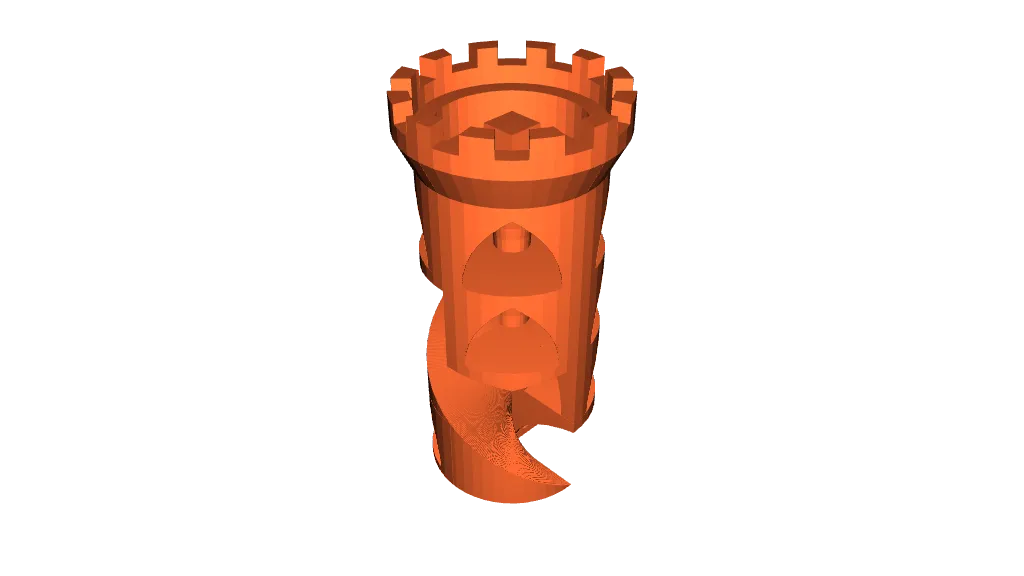 Round tower with ramp by parapet | Download free STL model | Printables.com