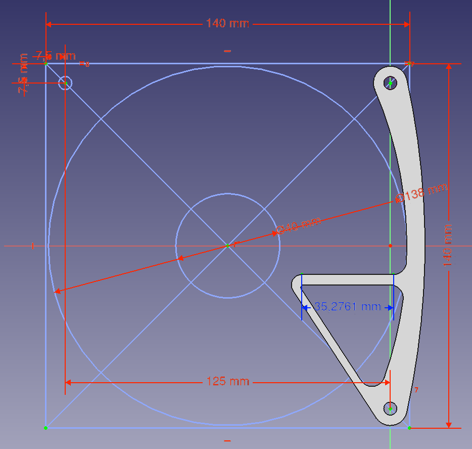 GPU support bracket mounted to 140mm fan by pumikachu | Download free ...