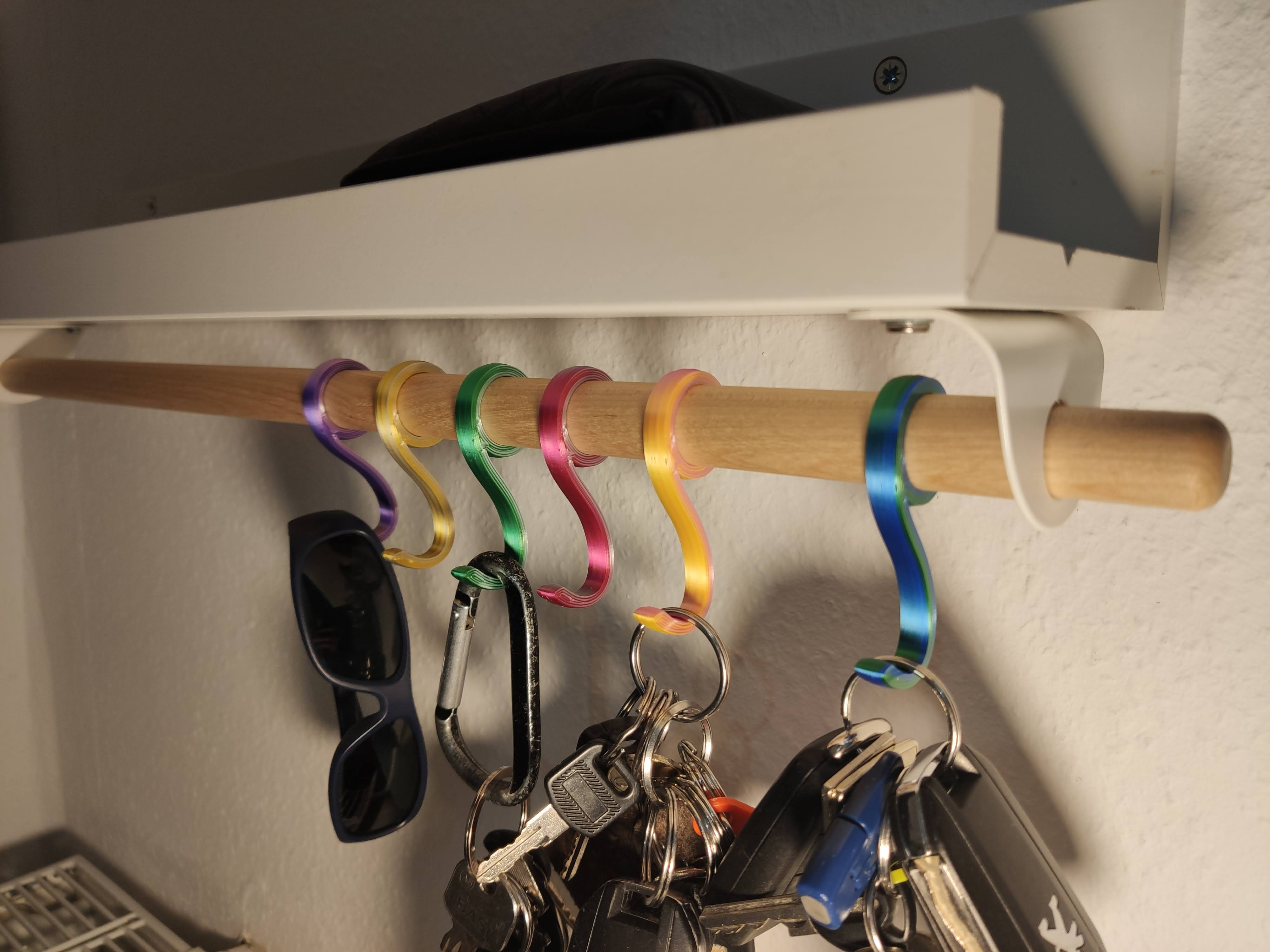 Key Hook for IKEA Nereby or 20mm rod by Franz | Download free STL model ...
